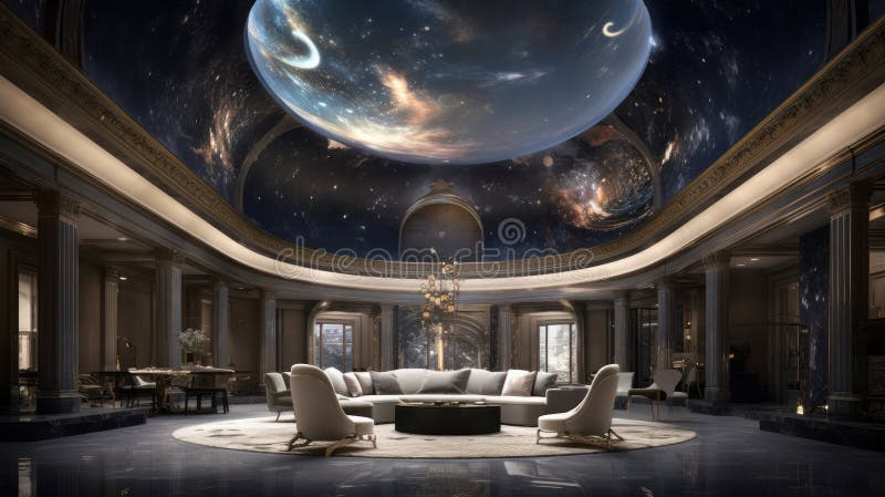 Within an Indoor Setting, a Captivating, Curved Galaxy Gracefully ...