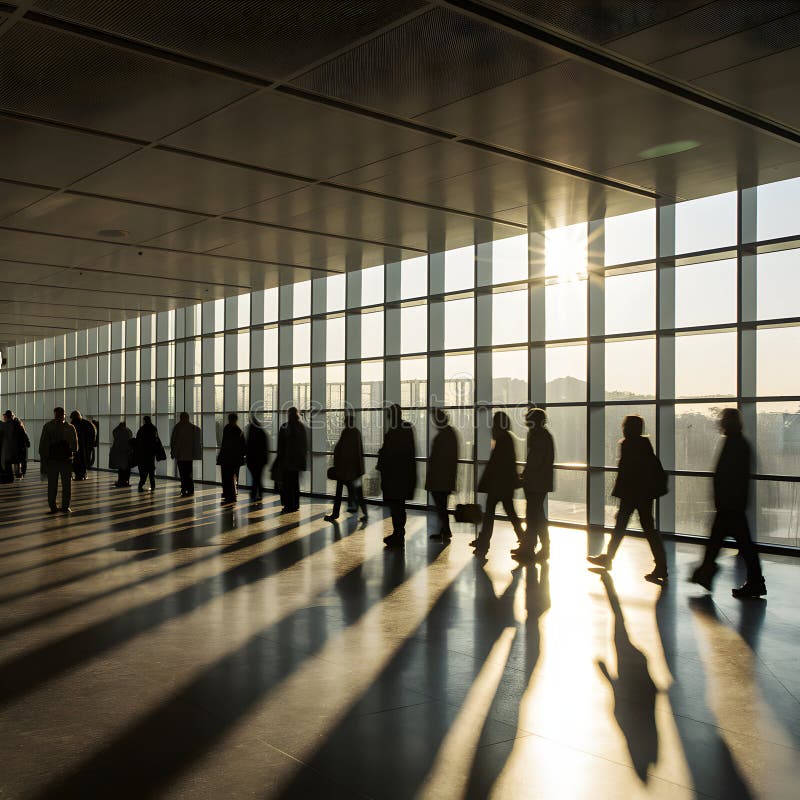 Indoor Setting with Sunlight Streaming through Windows, People Casting ...
