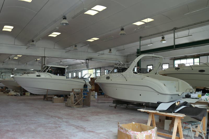 Indoor Shipyard of Speed Boats in Construction Editorial Photo - Image ...