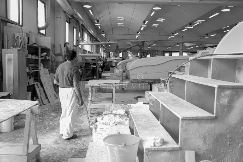 Indoor Shipyard of Speed Boats in Construction Editorial Image - Image ...