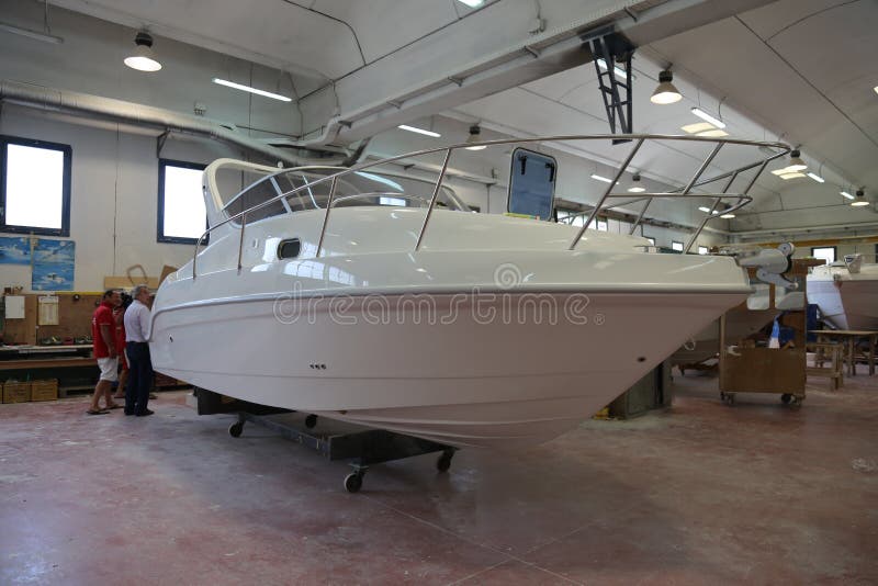 Indoor Shipyard of Speed Boats in Construction Editorial Image - Image ...