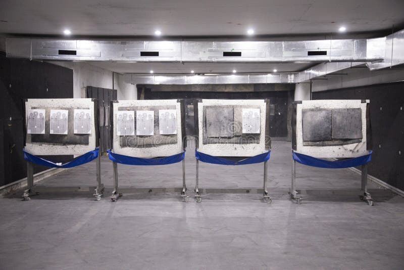 Indoor Shooting Range without People for Shooting Training Stock Image ...