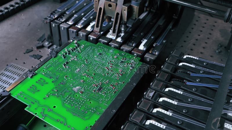 Indoor Shot of Automatic Process of SMD Montage Conducted by ...