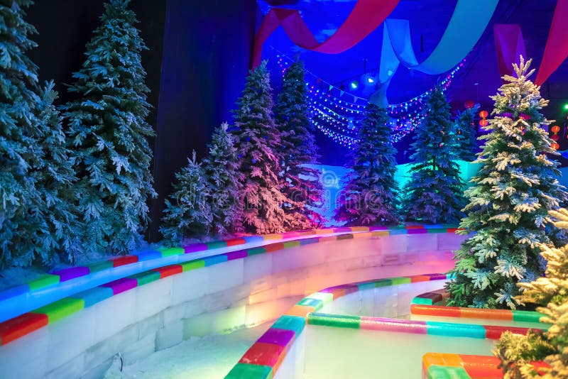 Indoor snow set stock image. Image of world, colorful - 65237717