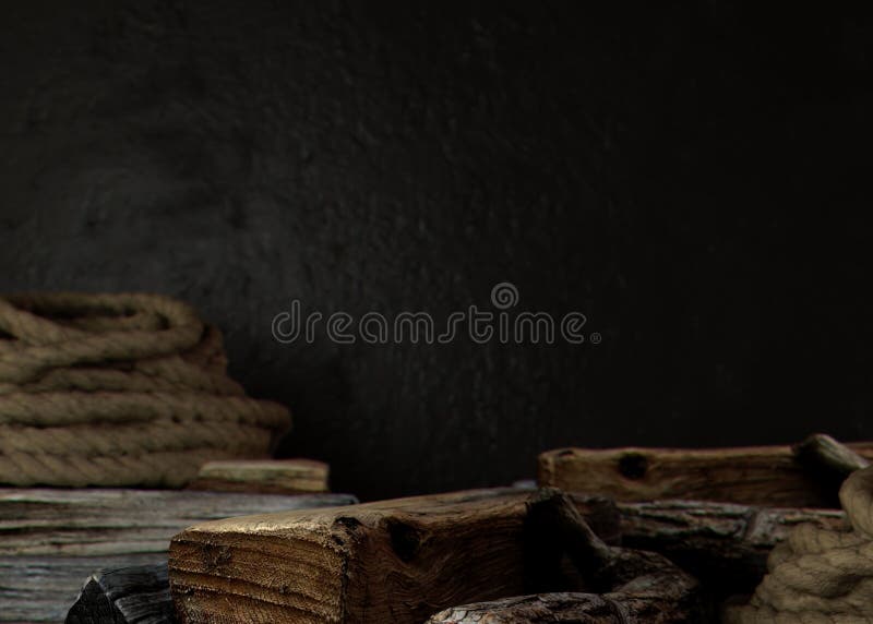 Indoor Stage of Wood and Rope Stock Illustration - Illustration of ...