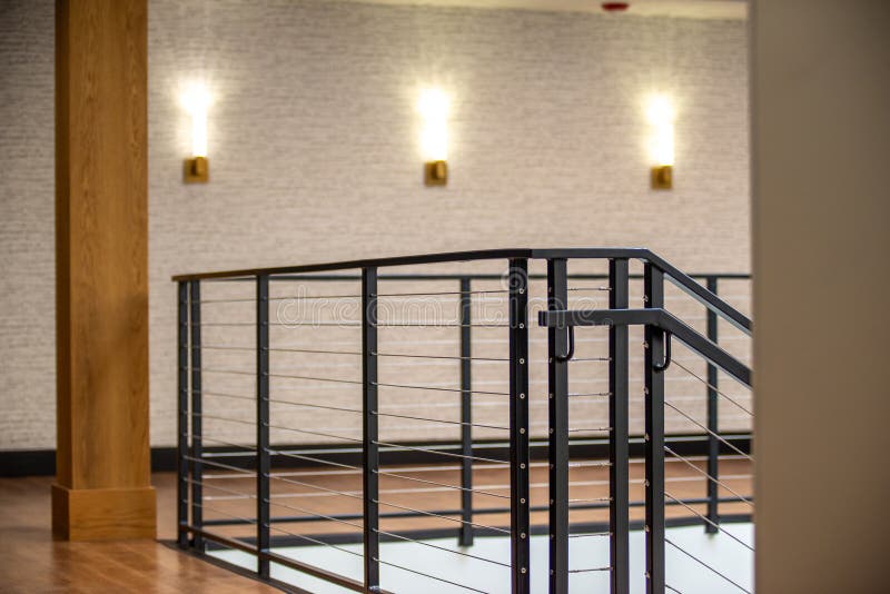 Indoor Stair and Railing Details Close Up Stock Photo - Image of ...