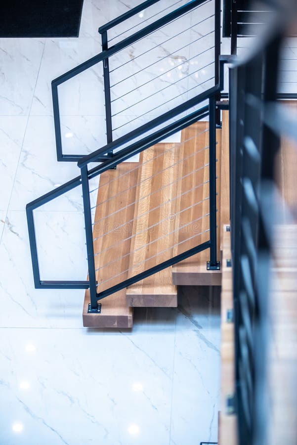 Indoor Stair and Railing Details Close Up Stock Image - Image of step ...