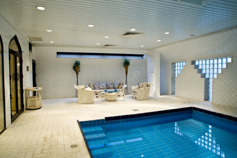 Indoor Heated Swimming Pool and Jacuzzi Stock Photo - Image of jacuzzi ...