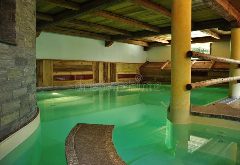 Indoor Swimming Pool. Luxury Hotel Stock Photo - Image of alpine ...