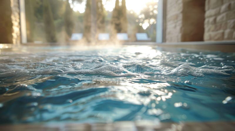Indoor Swimming Pool with Sun Rays. Stock Photo - Image of resort ...