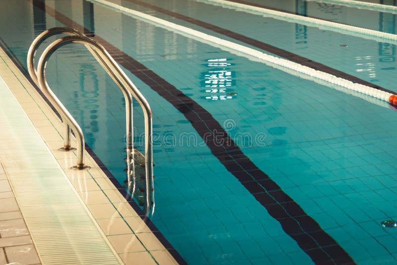 Indoor Swimming Pool with Swim Lanes. Stock Image - Image of diving ...