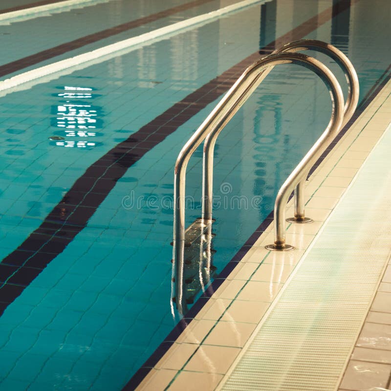 Indoor Swimming Pool with Swim Lanes. Stock Image - Image of swimmer ...