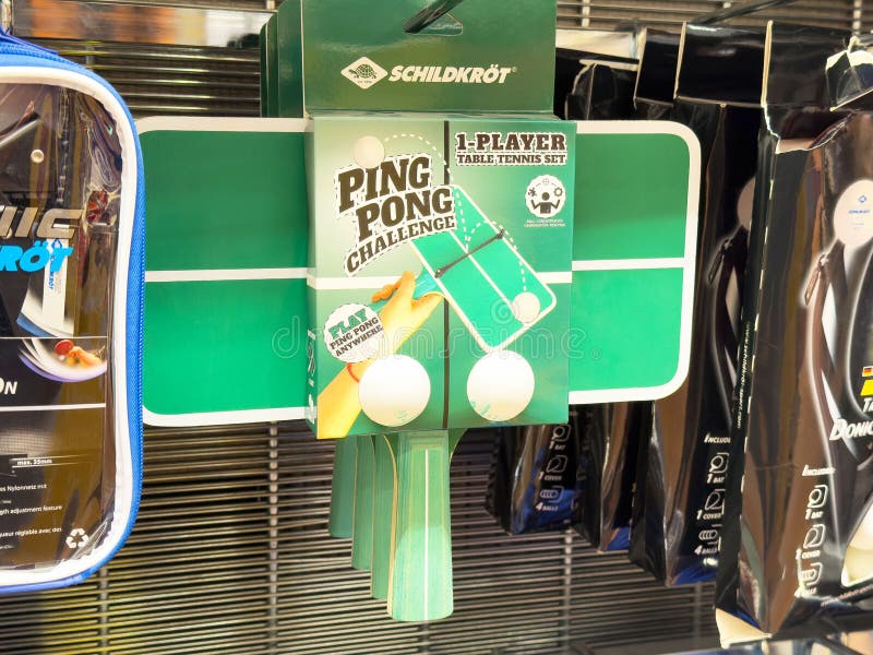 Indoor Table Tennis Set Packaging Display in Store Shelf Editorial ...