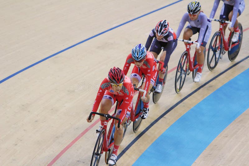 Indoor Track Bike Race at Sixday-Nights Editorial Stock Photo - Image ...