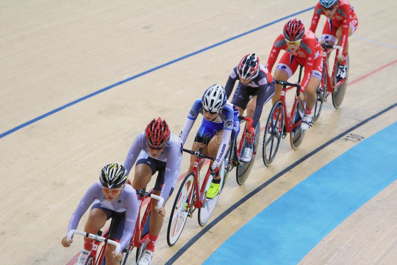 Indoor Track Bike Race at Sixday-Nights Editorial Stock Photo - Image ...