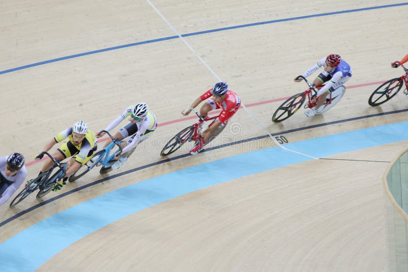 Indoor Track Bike Race at Sixday-Nights Editorial Stock Photo - Image ...