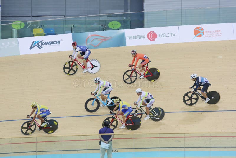 Indoor Track Bike Race at Sixday-Nights Editorial Stock Photo - Image ...