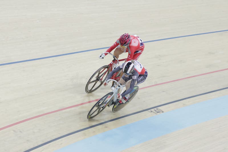 Indoor Track Bike Race at Sixday-Nights Editorial Stock Photo - Image ...