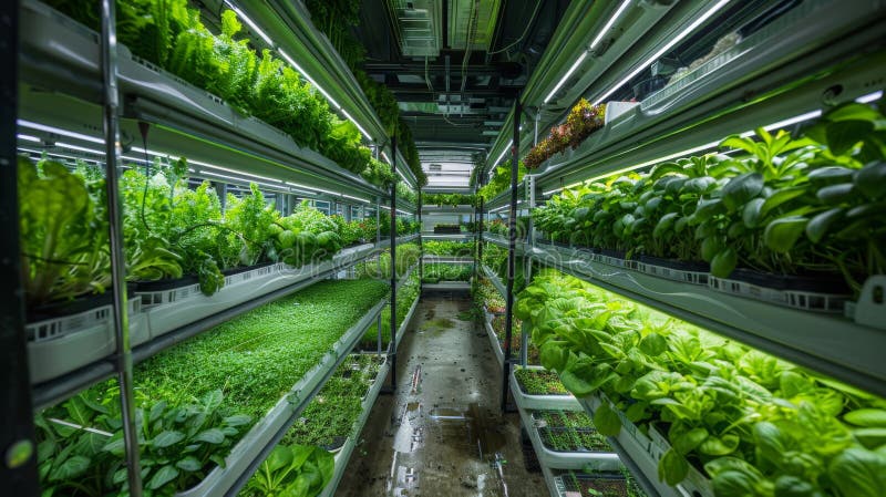 Indoor Vertical Farm with Hydroponic Systems Stock Image - Image of ...