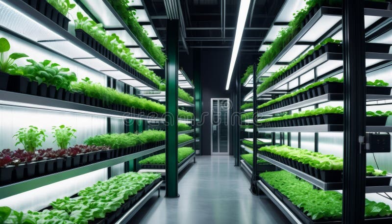 Indoor Vertical Farming Facility Stock Image - Image of layers ...