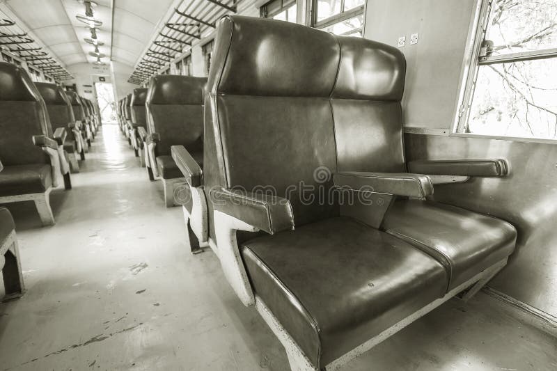 Indoor View of Seat in Old Train Cabin Stock Photo - Image of inside ...