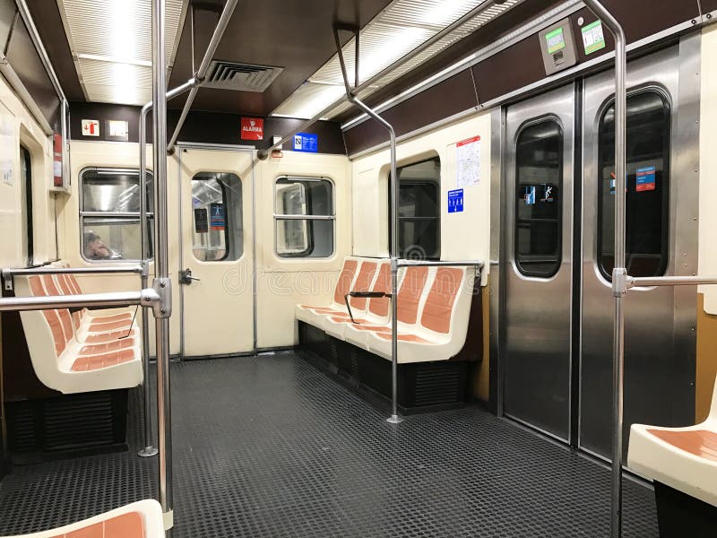 Indoor View of a Subway Train Editorial Photography - Image of colour ...