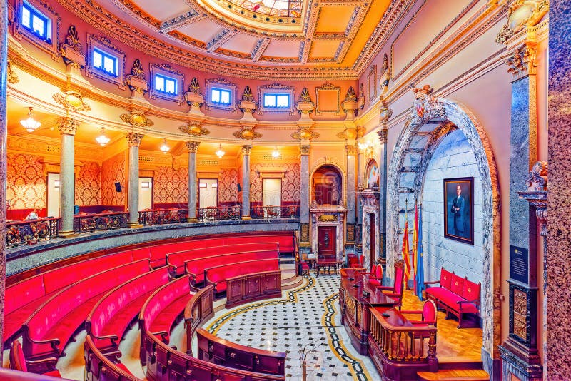 Indoor View Valencia City Hall on City Hall Square Stock Photo - Image ...