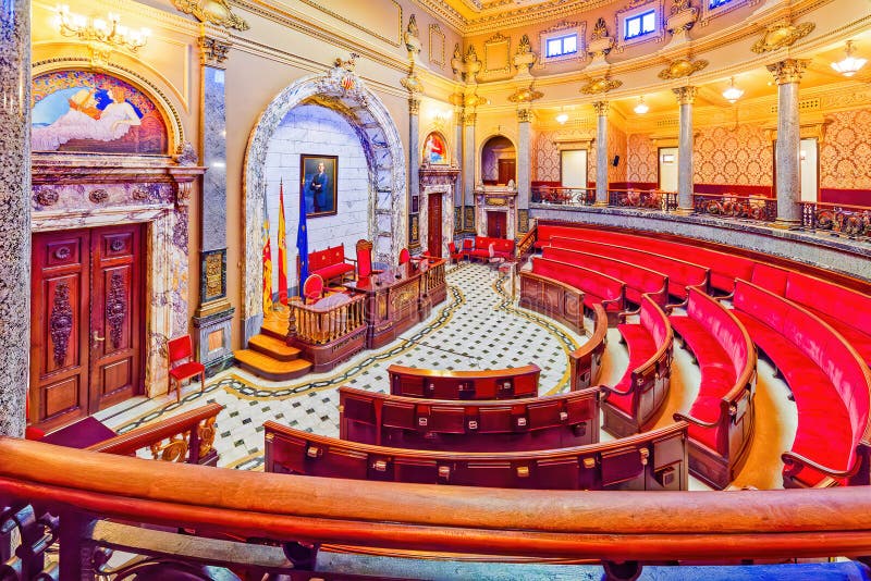 Indoor View Valencia City Hall on City Hall Square Editorial Stock ...