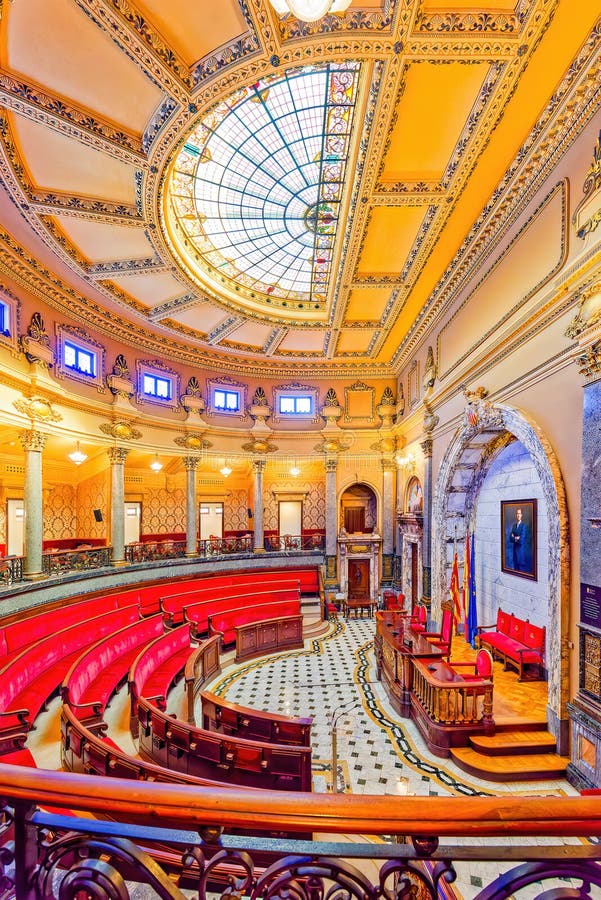 Indoor View Valencia City Hall on City Hall Square Stock Photo - Image ...
