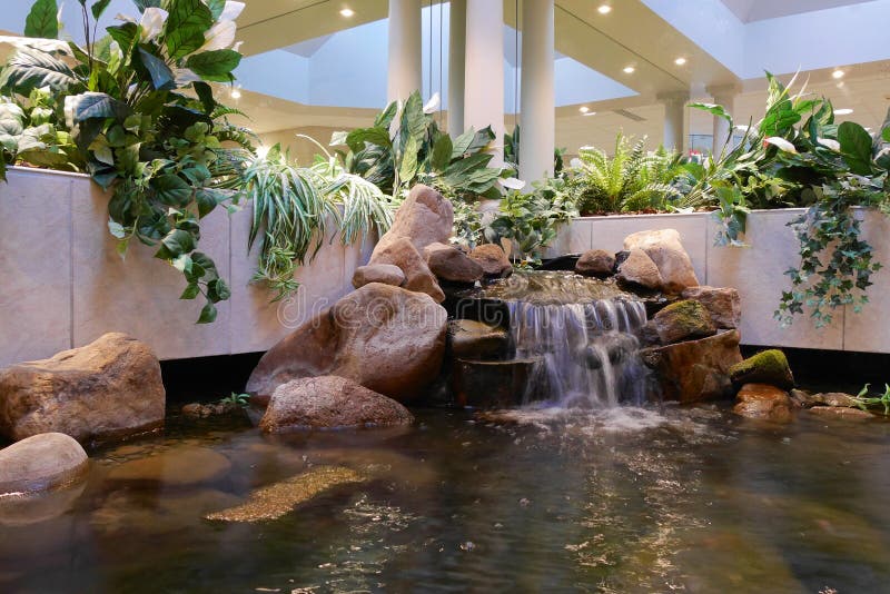 Indoor Waterfall stock photo. Image of complex, waterfall - 55988430