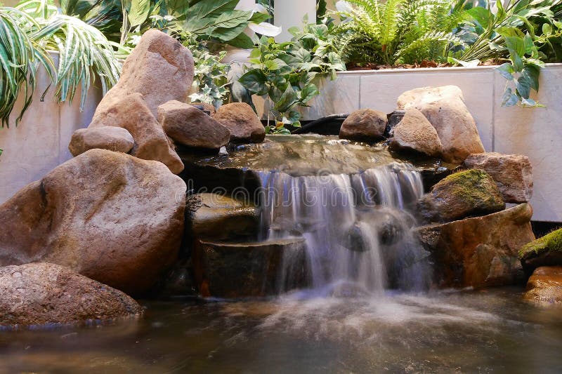 Indoor Waterfall stock image. Image of decoration, decorative - 55988581