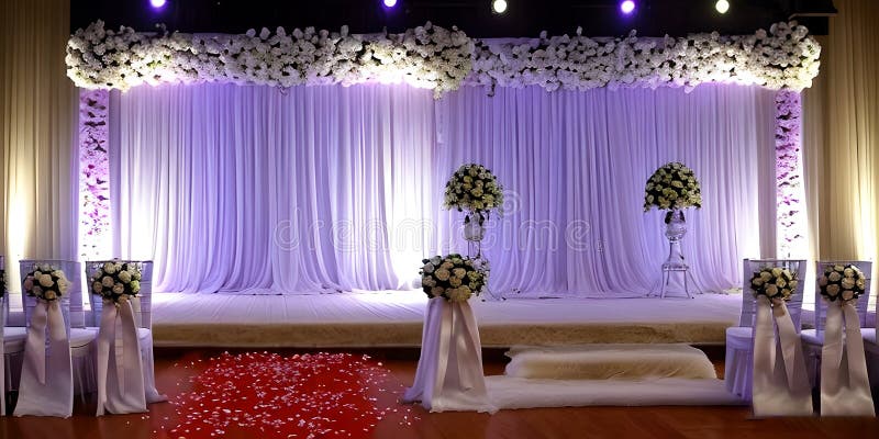 Indoor Wedding Environment Assorted Luxury Reception Decorations Stock Illustration ...