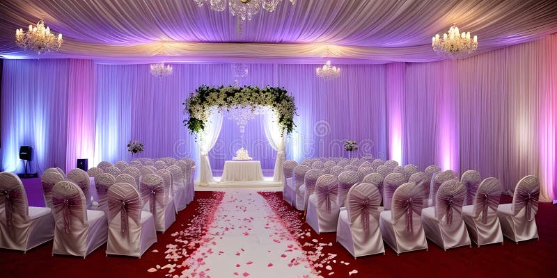 Indoor Wedding Environment Assorted Luxury Reception Decorations Stock Illustration ...