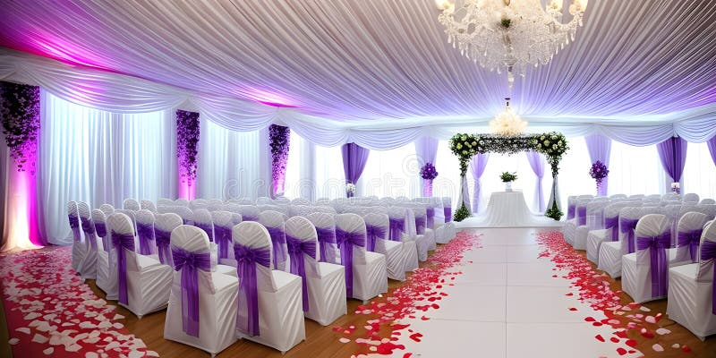 Indoor Wedding Environment Assorted Luxury Reception Decorations Stock Illustration ...