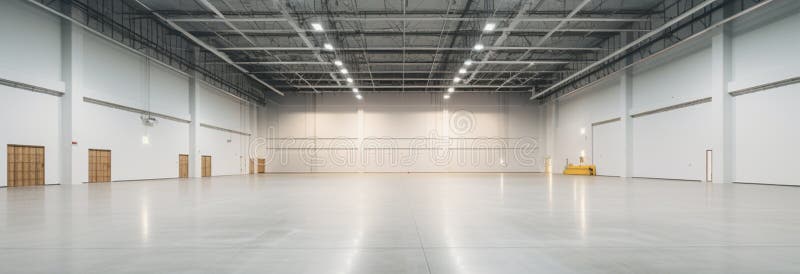 Indoors with Empty Huge Space for Industrial Purposes Stock ...