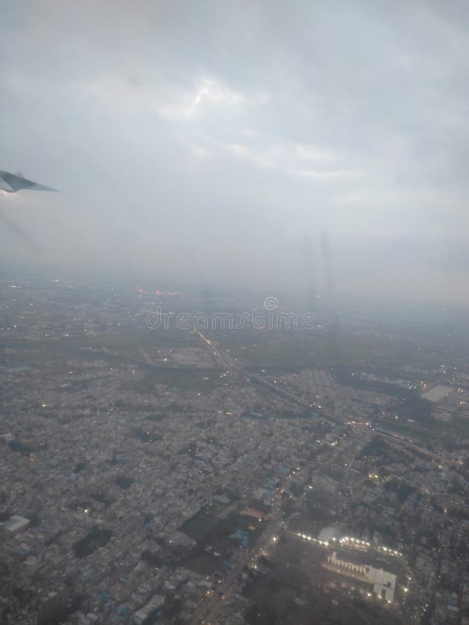 Indore City Aerial View from Flight Stock Photo - Image of mist ...