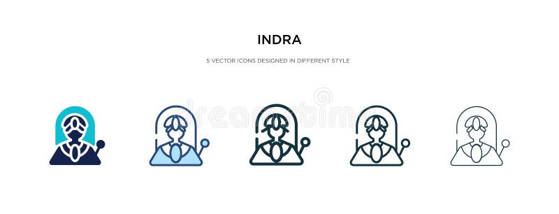 Indra Icon in Different Style Vector Illustration. Two Colored and ...