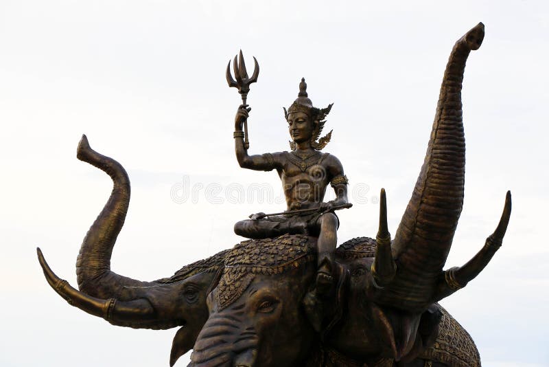 Lord Indra With His Elephant, Airavat Stock Photo - Image of king ...