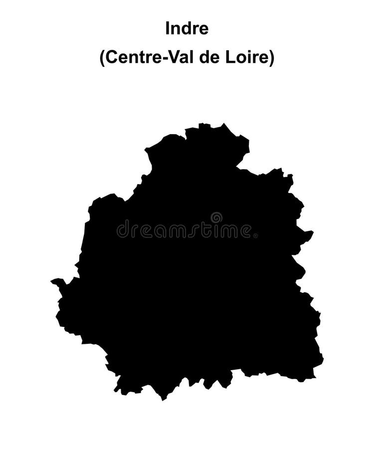 Indre outline map stock vector. Illustration of contour - 385352343
