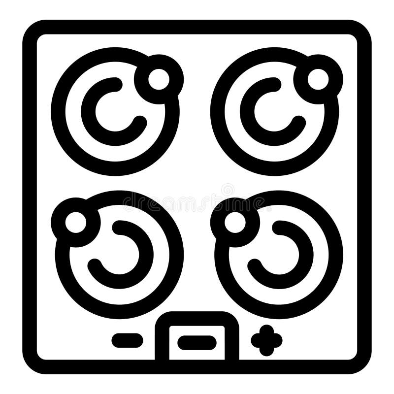 Induction Cooker Icon Outline Vector. Magnetic Cooktop Stock ...