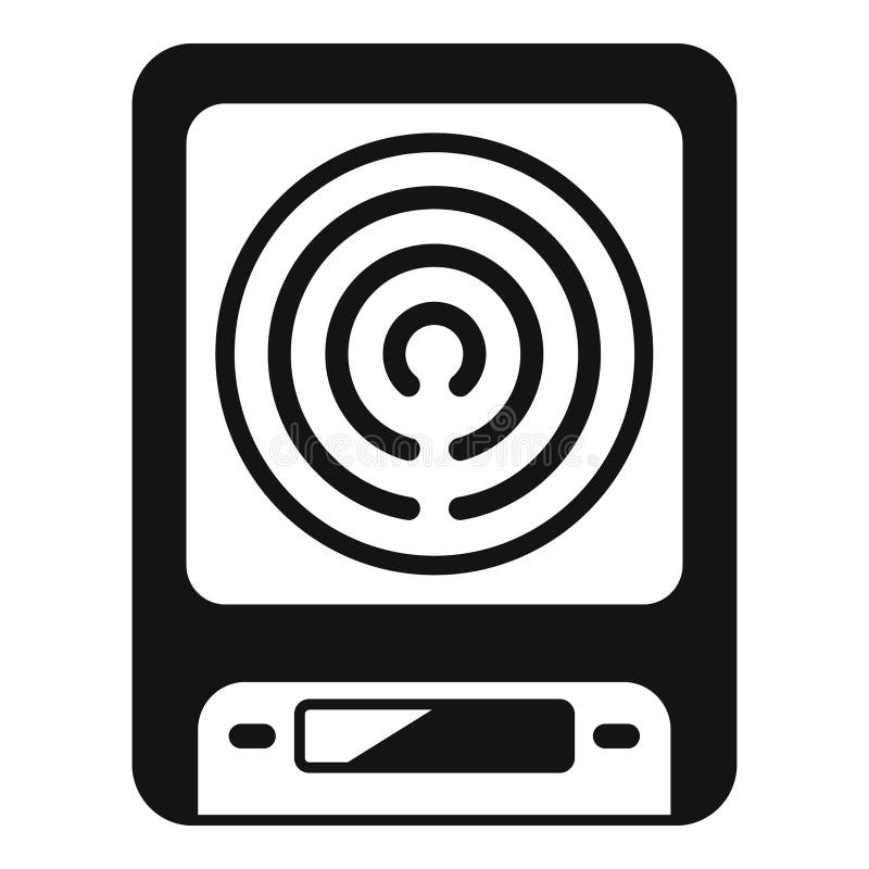 Induction Cooker Icon Showing Cooking Appliance Using Electromagnetic ...