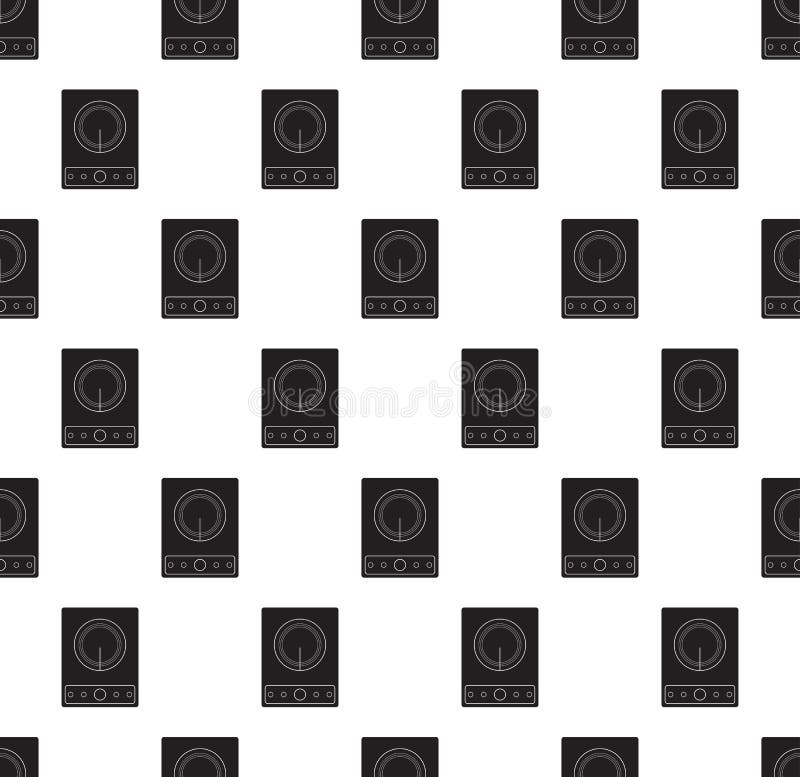 Induction Cooker Icon Vector Illustration. Flat Sign Seamless on White ...