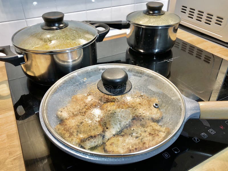 Induction Cooktop Panel Cooking Stock Image - Image of electrical ...