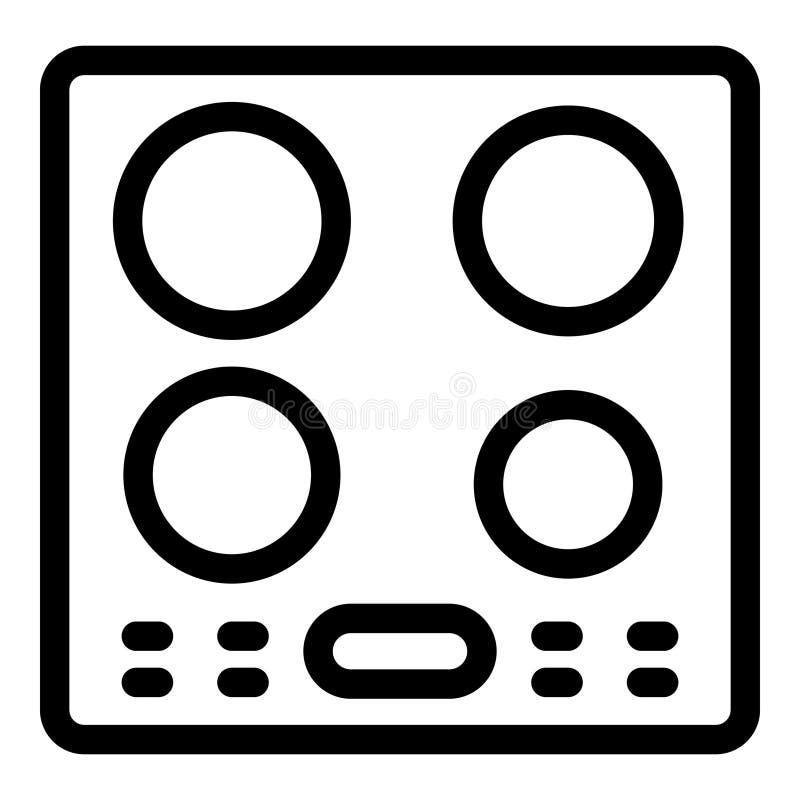 Induction Cookware Icon Outline Vector. Electromagnetic Panel Stock ...