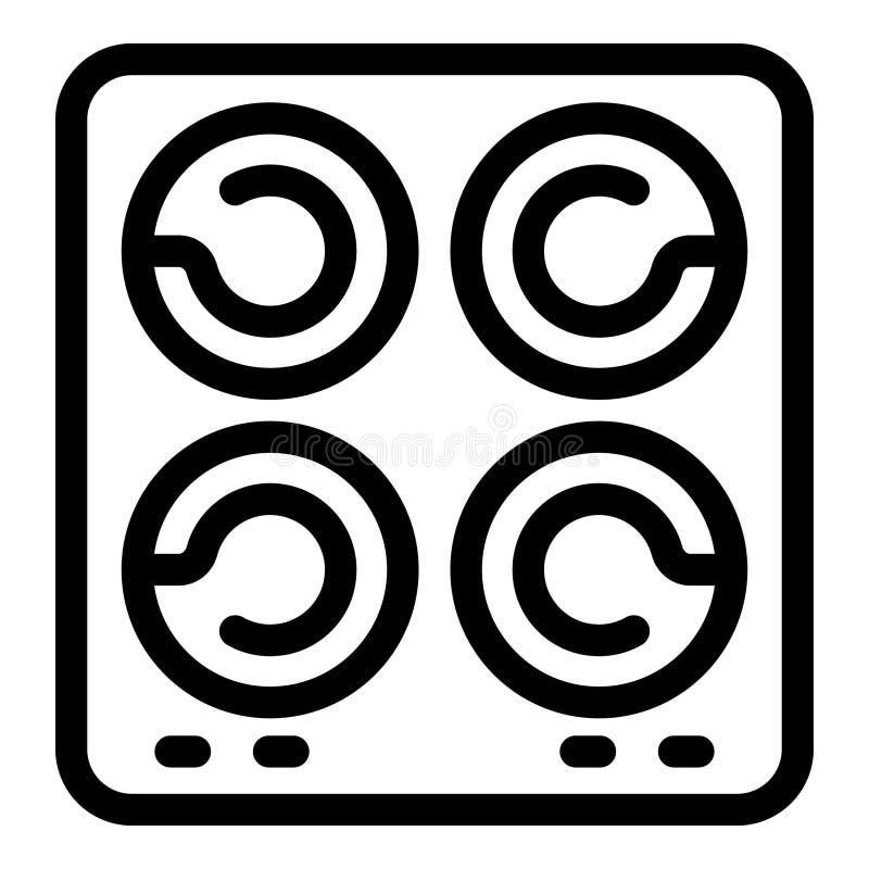 Induction Hob Icon Outline Vector. Electromagnetic Panel Stock ...