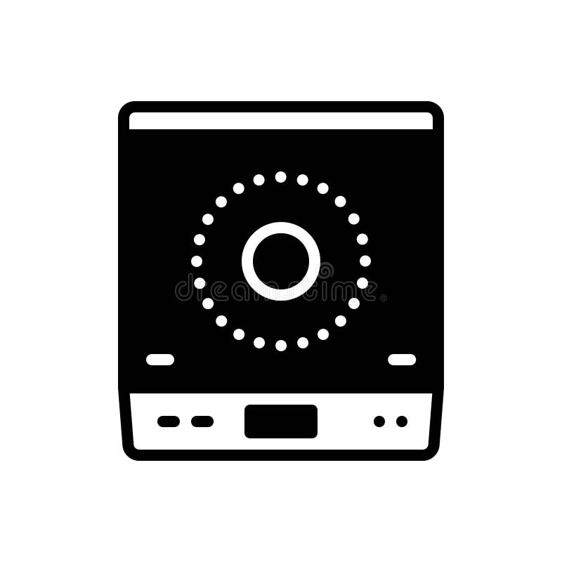 Black Solid Icon for Induction, Gas and Machine Stock Vector ...