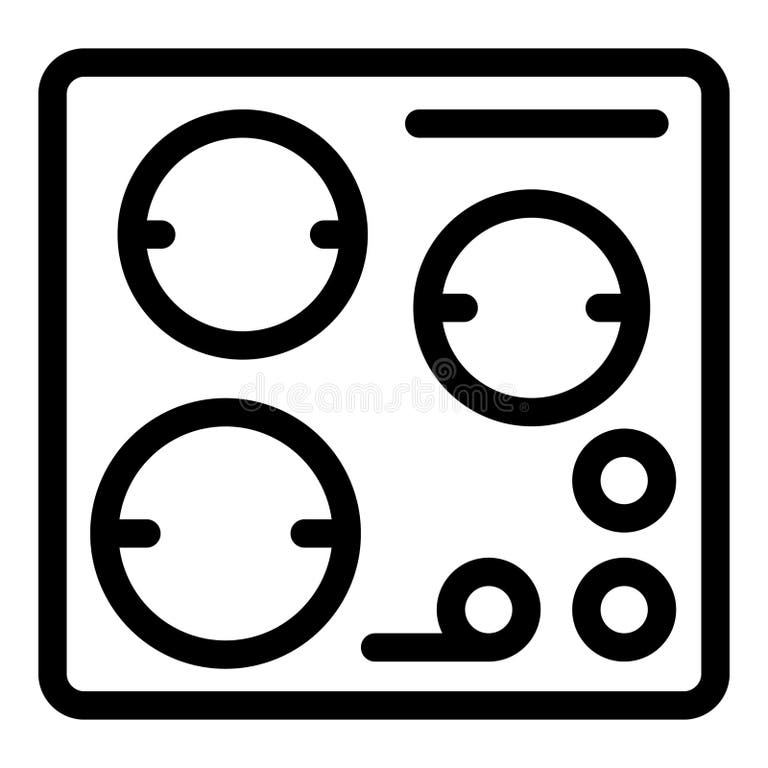 Induction Stove Icon Outline Vector. Electrical Kitchenware Stock ...