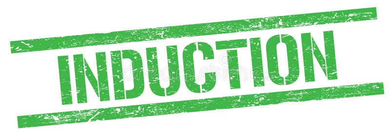 INDUCTION Text on Green Grungy Rectangle Stamp Stock Illustration ...