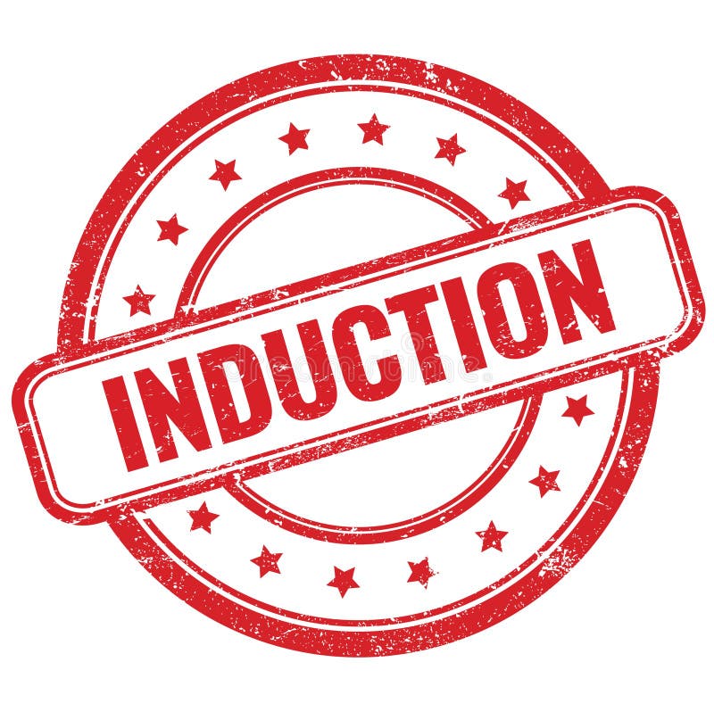 INDUCTION Text Written on Red Vintage Round Stamp Stock Illustration ...