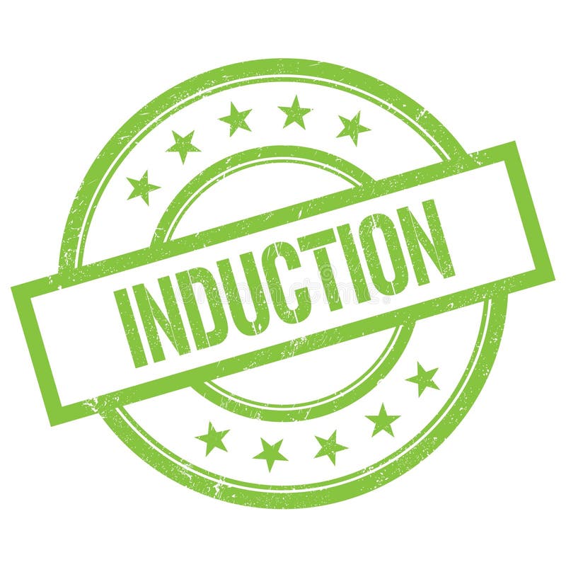 INDUCTION Text Written on Green Vintage Stamp Stock Illustration ...